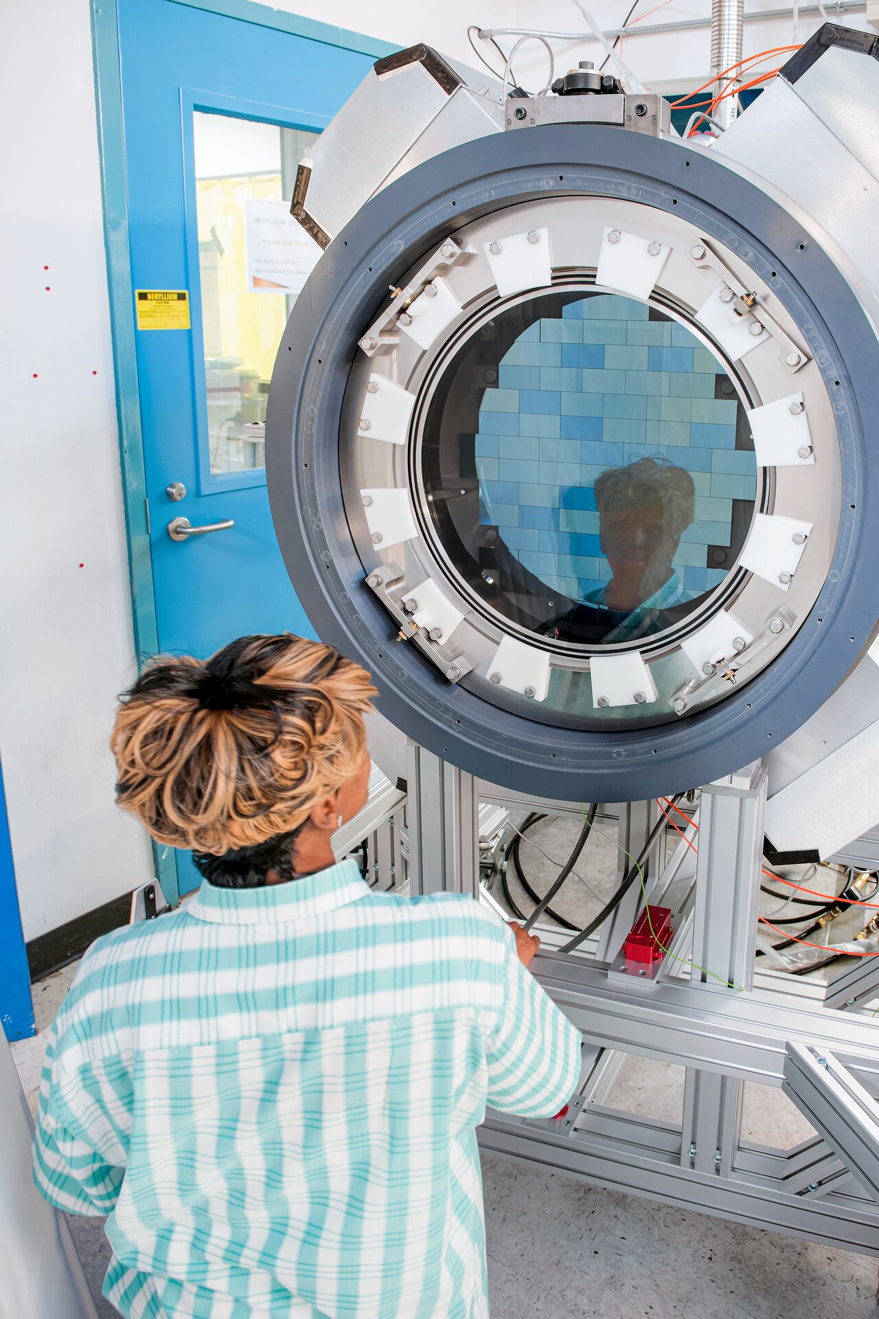 Completed imager of the DES camera (DECam) Dark Energy Survey in Lab A ...
