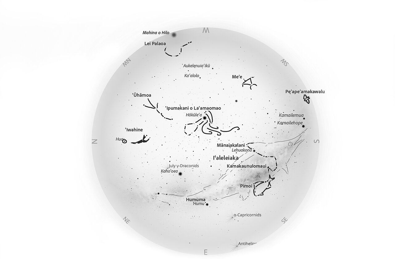 The Hawaiian night sky for August 2025. | NOIRLab