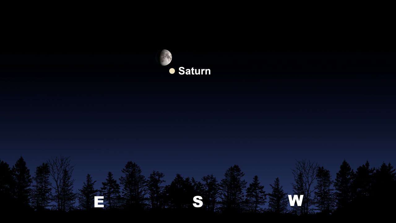 The Moon and Saturn as seen together from Tucson at 6:30 p.m. MST on 29 ...