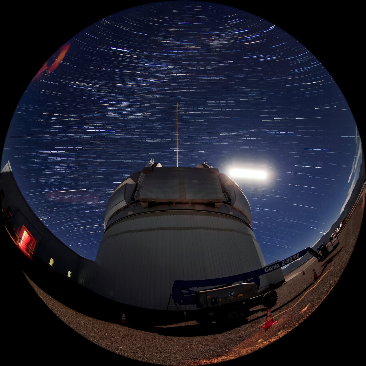 Moon and Star Trails Over Gemini South | NOIRLab
